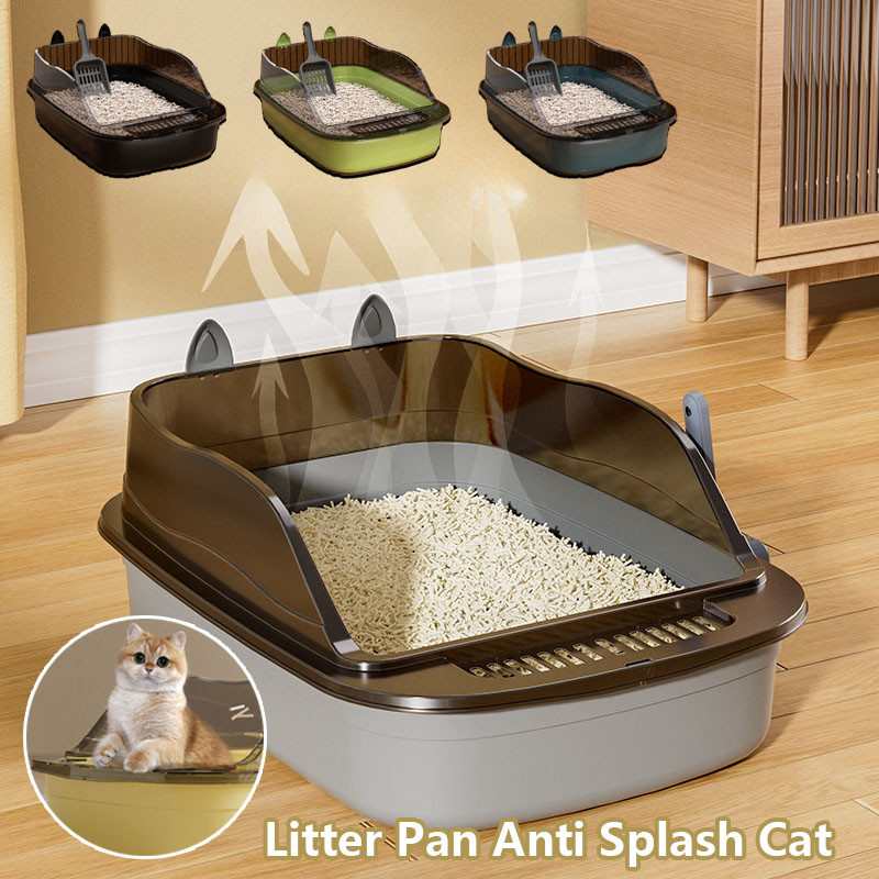 Cat Toilet Litter Box Anti-splash Anti-leak Detachable Cat Half ...
