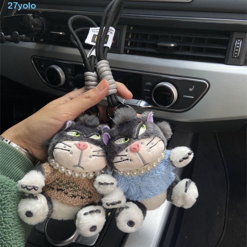 YOLO Lucifer Cat Plush Doll Keychain, Stuffed Cartoon Lucifer Cat ...