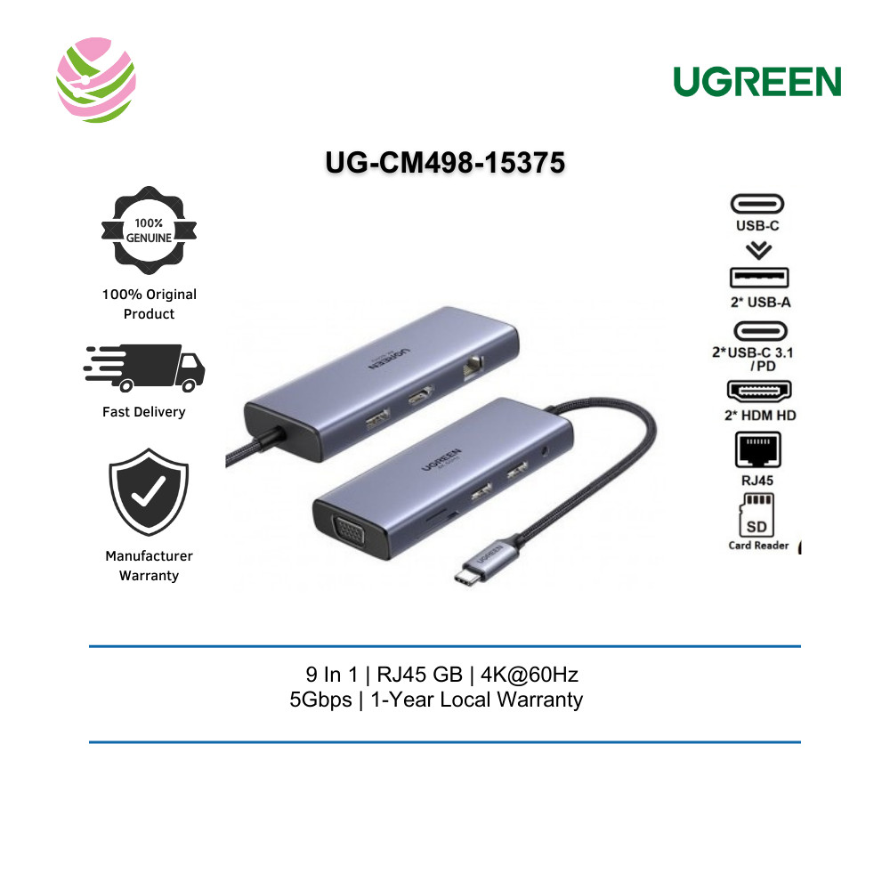 UGREEN CM498 USB-C 9 IN 1 DOCKING MULTIFUNCTIONAL ADAPTER HUB UG-CM498-15375 | Shopee Malaysia
