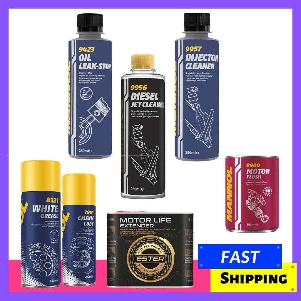 Mannol Chain Lube, Oil Stop Leak, Injector Cleaner, Diesel Jet Cleaner ...