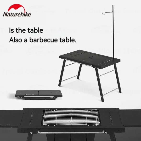 Naturehike Portable Folding Barbecue Table Food Grade Camping Multifunction Cooking BBQ Grill ...