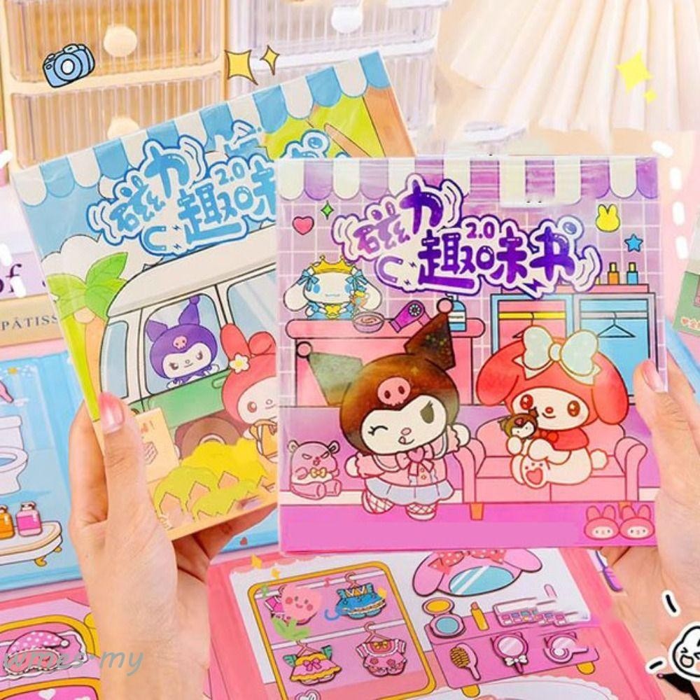 WMES1 Magnetic Quiet book, Handmade Paper Kuromi Sticker Book, Kawaii ...
