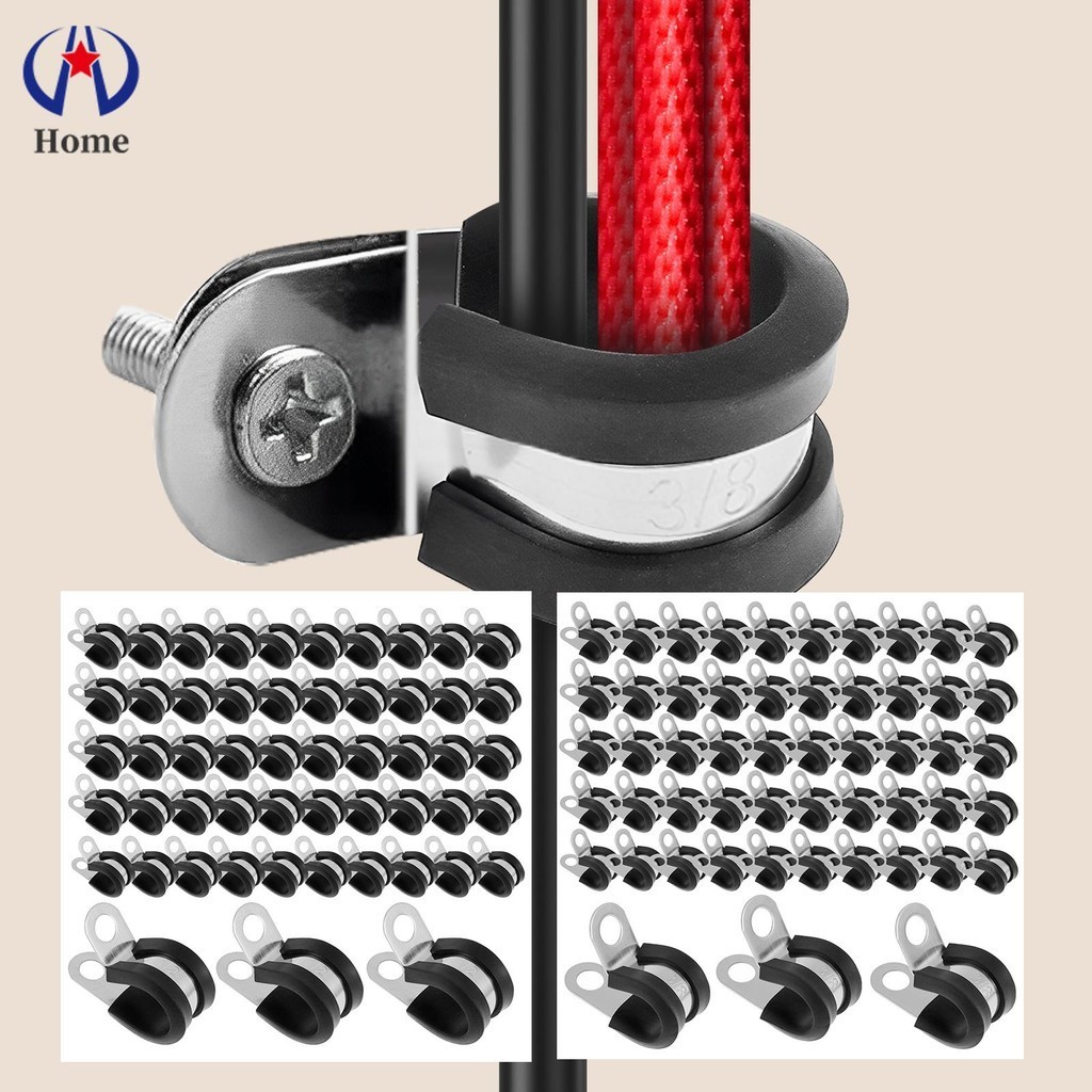 Cable Clamps Stainless Steel Strip Clamp Waterproof Metal Pipe Clamp 1/ ...