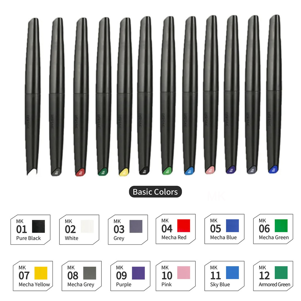 DSPIAE Soft Head Marker Pen Kit Basic Color Metallic Fluorescent Color ...