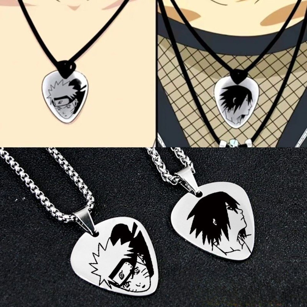 Anime Naruto Necklace Akatsuki Uchiha Itachi Sasuke Kakashi Guitar Pick ...