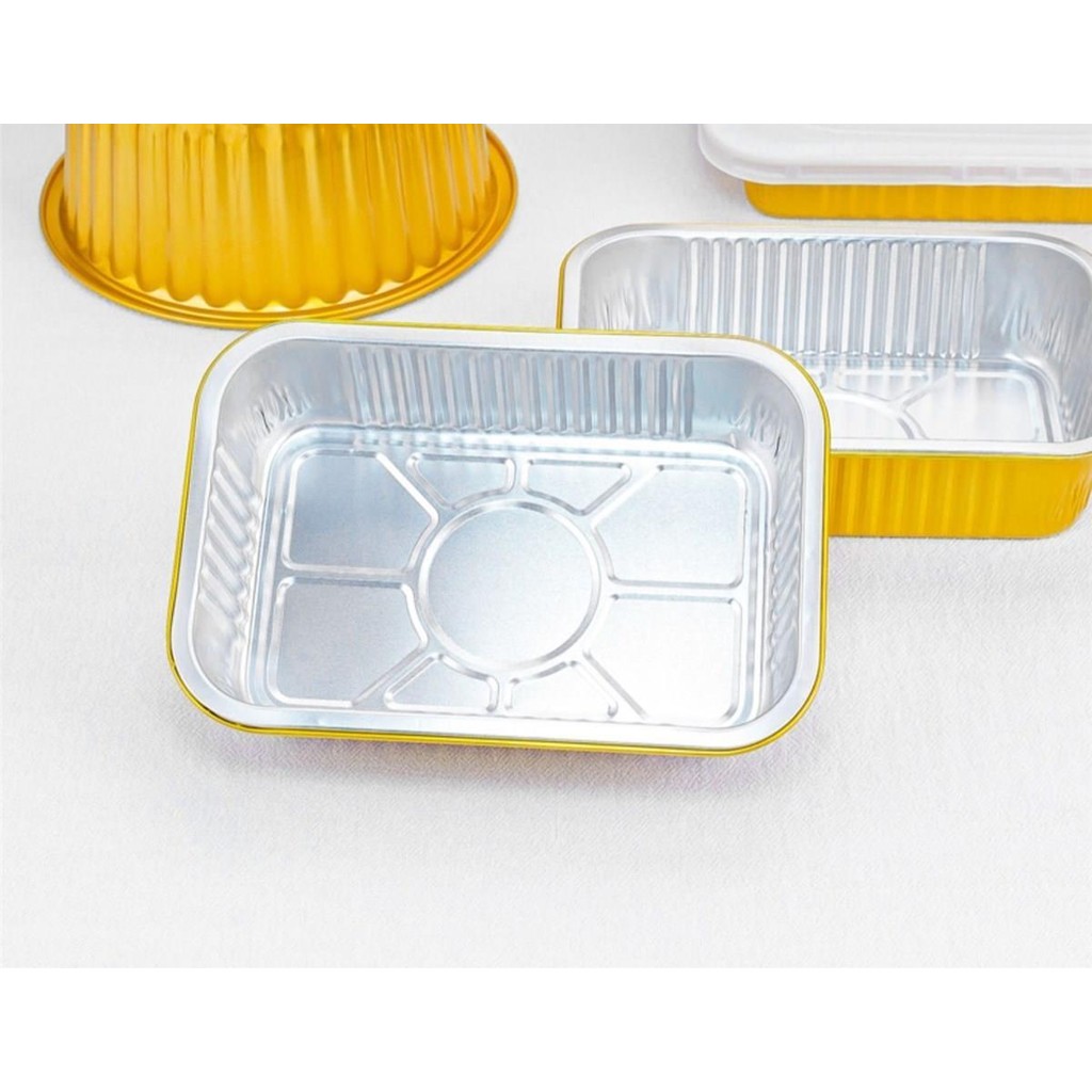[Tinfoil Box] Sealed Non-Leakage Tinfoil Box Packing Box Gold Aluminum ...