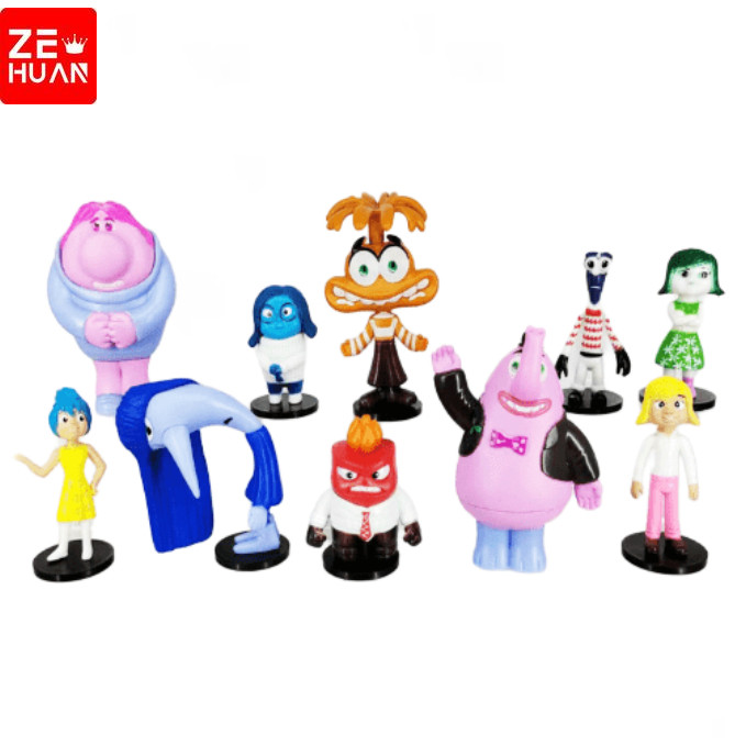 10Pcs Inside Out 2 Action Figure Toy Cartoon Joy Anxiety Anger Sadness ...