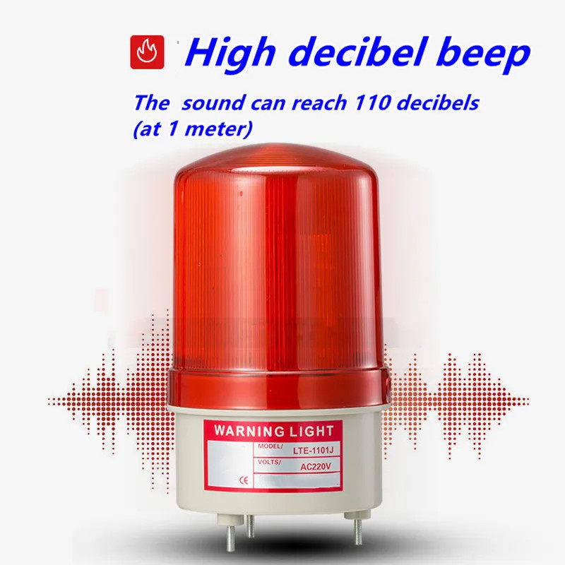 Rotating Beacon Warning Buzzer/NO Sound Strobe Alarm Lamp DC12V24V ...