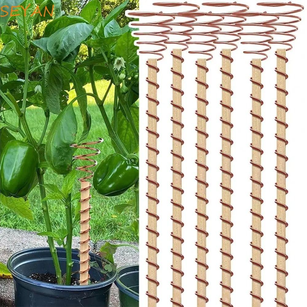 SEYAN 6/8/10Pcs Electroculture Plant Stake, 12-inch Wood Rod Electro ...