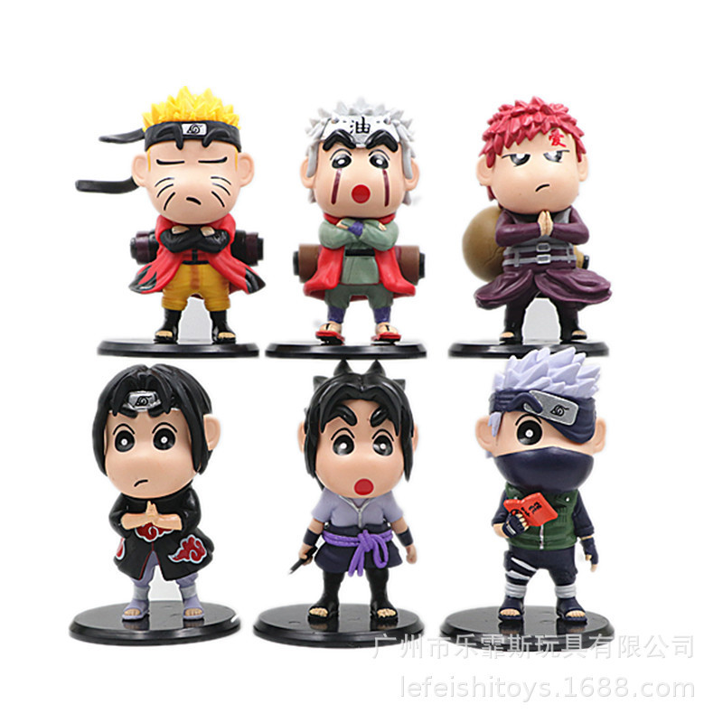6 Types Waxy Shin-Chan cos Naruto Figures Ninja Naruto Kakashi Toy ...