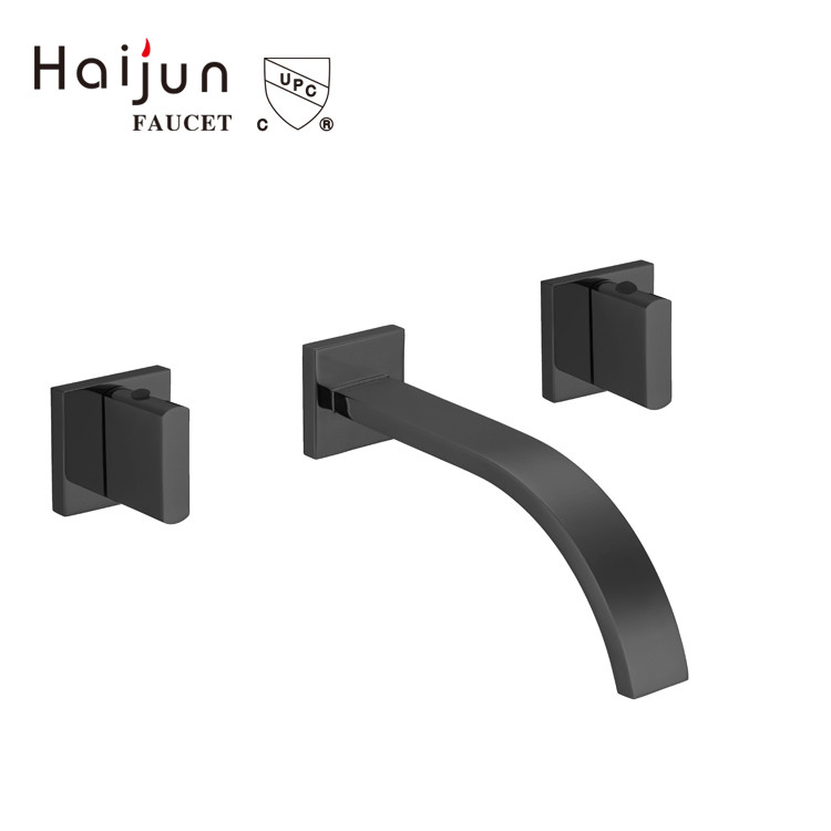 cUPC Matt Black Wall mounted Ceramic Cartridge Waterfall Basin Faucet ...