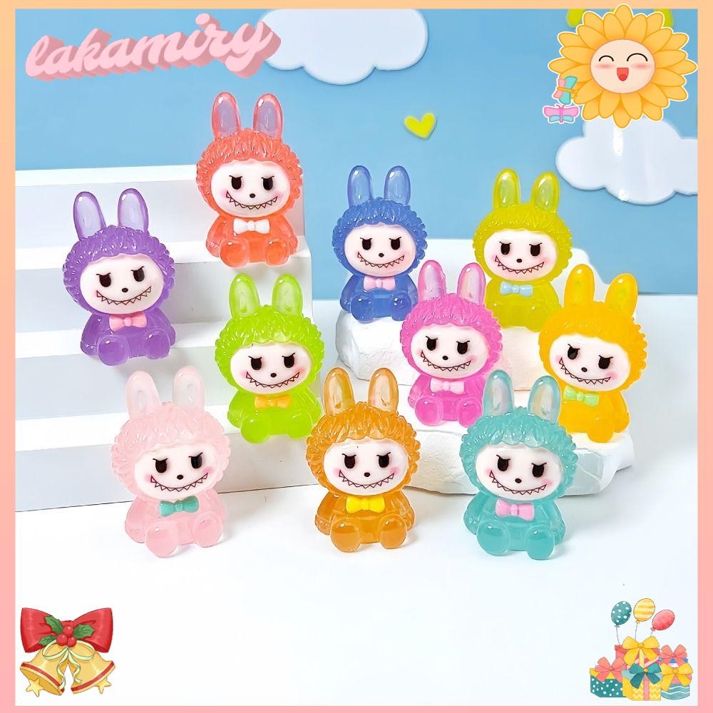 LAKAMIRY Mini Labubu Ornaments, Resin Glow-in-the-dark Luminous ...