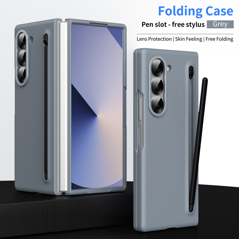 For Samsung Galaxy Z Fold 6, 5 Case ELVEV Skin Feel Hard PC Folding ...