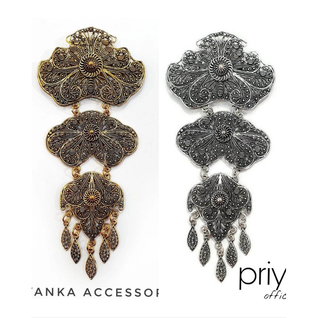 🔥 READY STOCK 🇲🇾🔥 Design F Brooch Kerongsang Kebaya 3 Layers Kerongsang ...