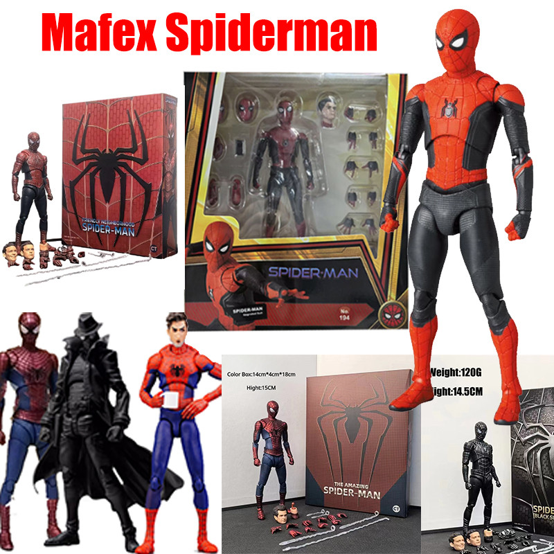 CT Mafex 185 Spider-man Upgraded Suit Spider Man Action Figure Symbiote ...
