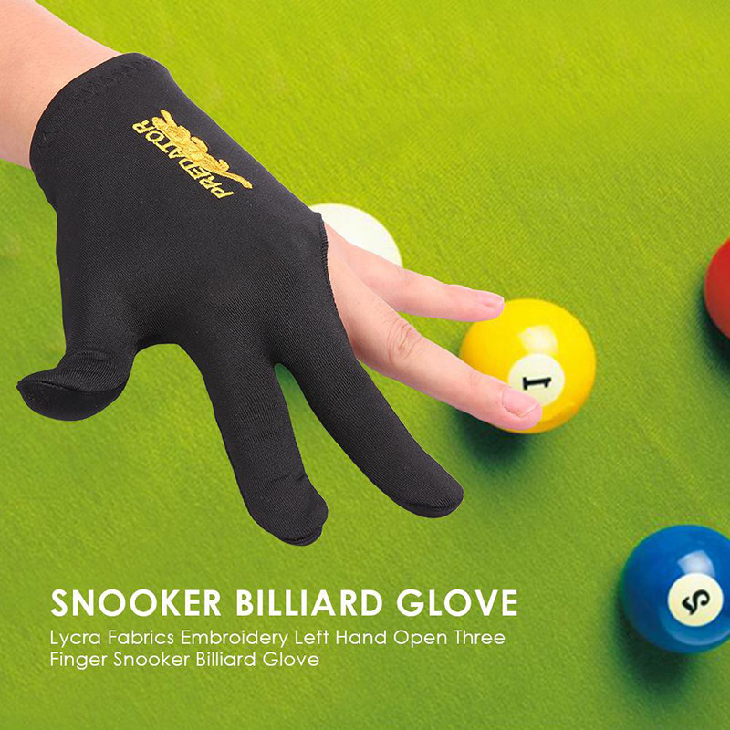 BlingFlash Billiards Glove Three-finger Pool Players Gloves Embroidered ...