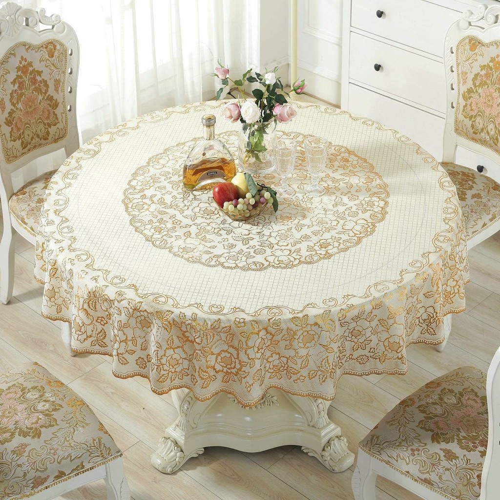 4/6/8/10 Kerusi Alas Meja Makan Round Table Cloth Water Oilproof Kalis ...
