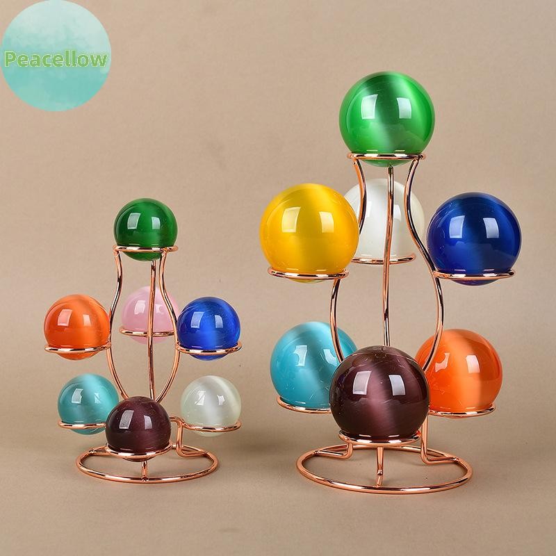 Peacellow Crystal Ball Crystal Eggs Stand Metal Sphere Holder Multi ...