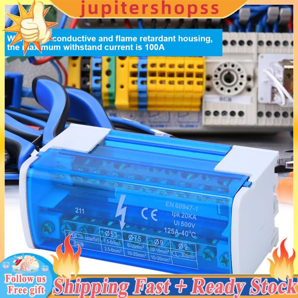 Jupitershopss Terminal Distribution Box Block Single-phase Junction Din ...