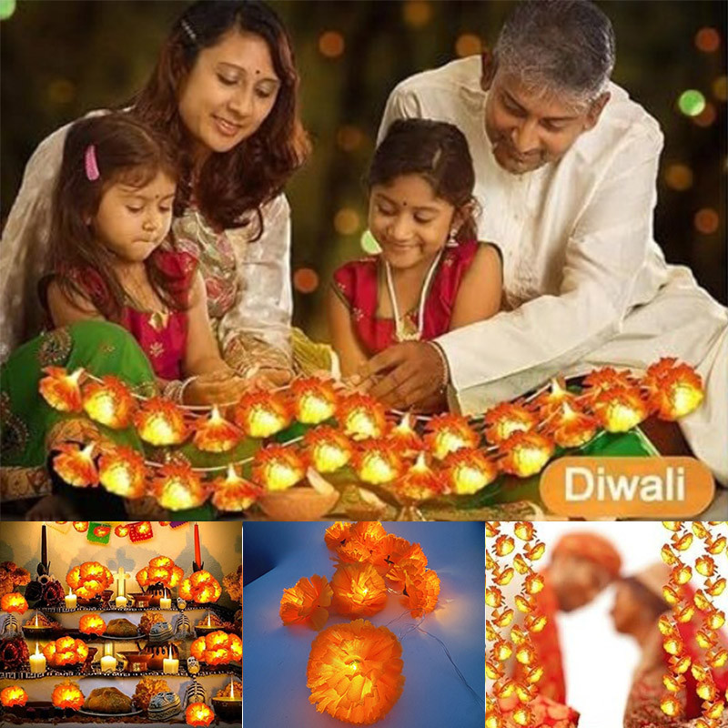 【Ready Stock】3M 30 LED Deepavali Marigold String Light Diwali Festival ...