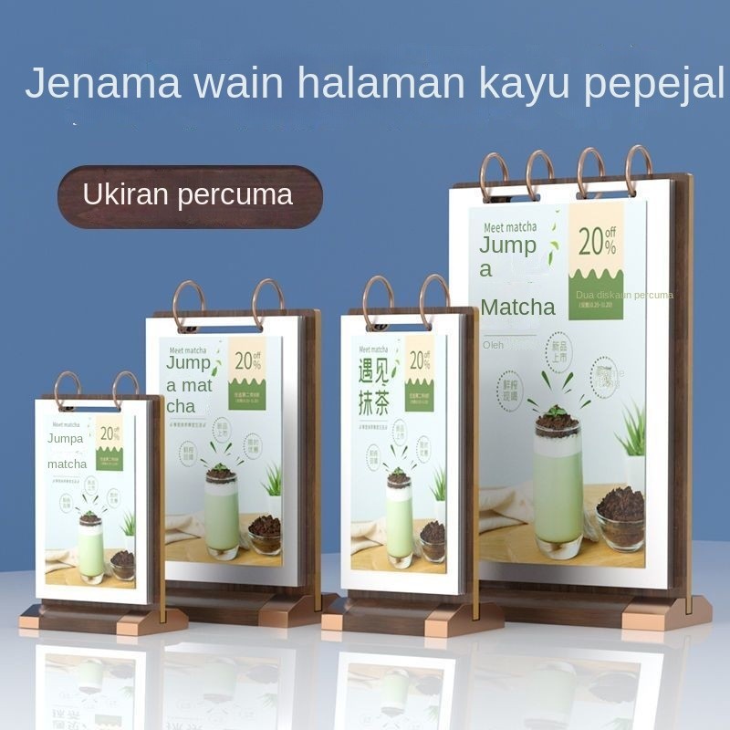 Kayu walnut halaman kad meja daun longgar tanda meja kad meja kad menu ...