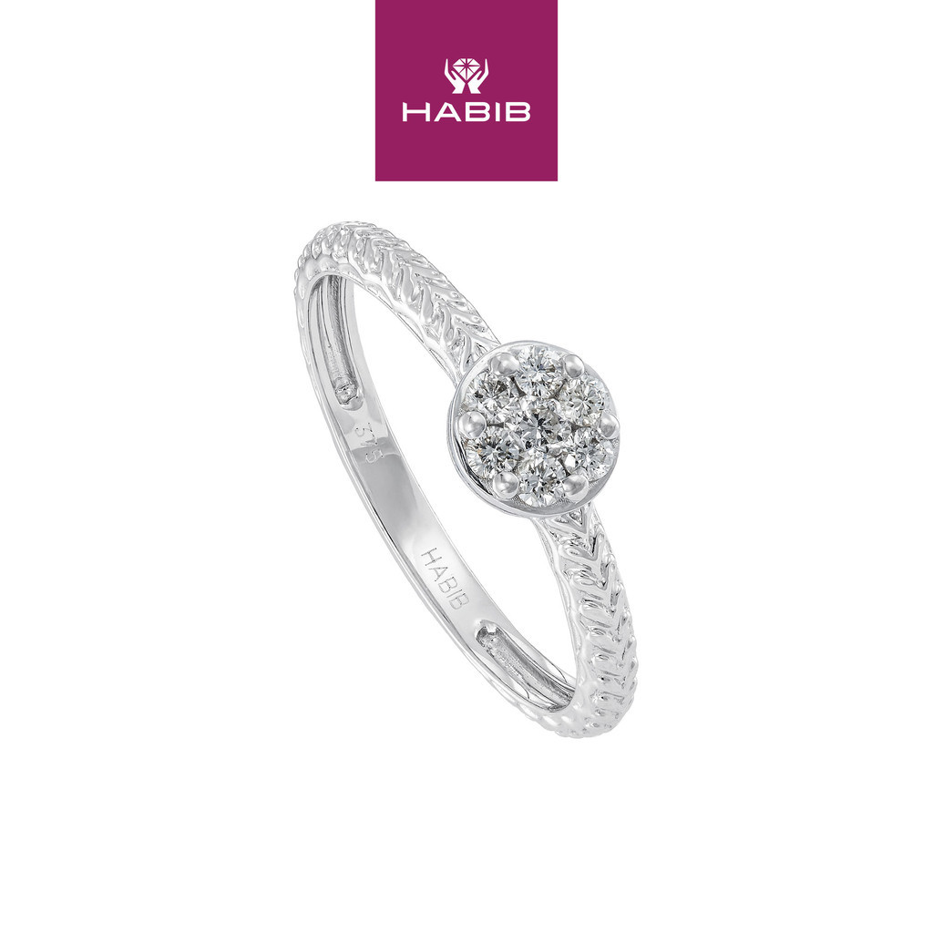 HABIB Round Diamond Ring in 375/9K White Gold 269430724(WG) | Shopee ...