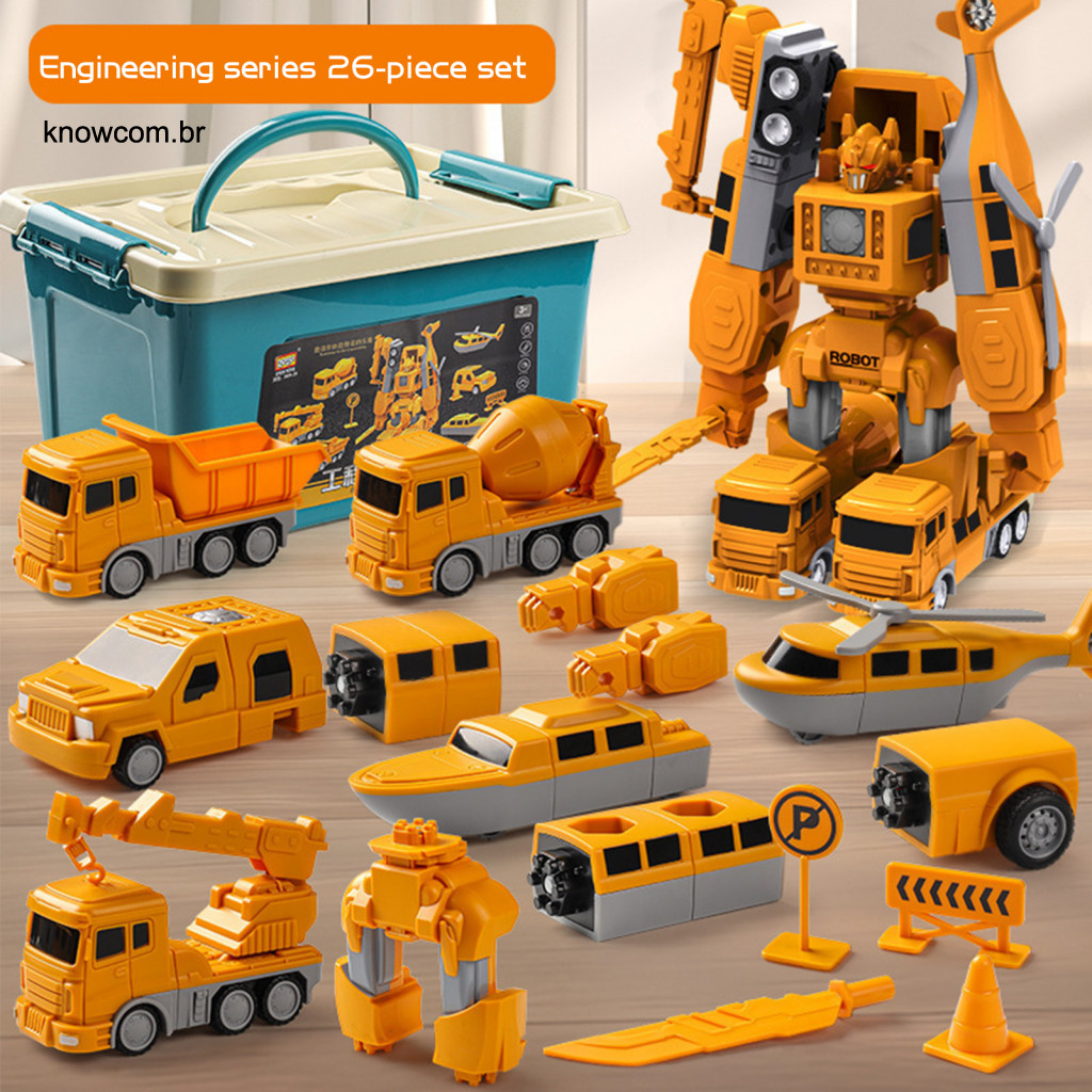kn Educational Engineering Car Transforming Robot Toy Transforming ...