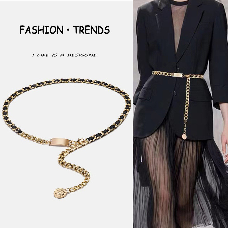 Fashion Metal Decorative Thin Belt for Women Versatile Female Dress ...