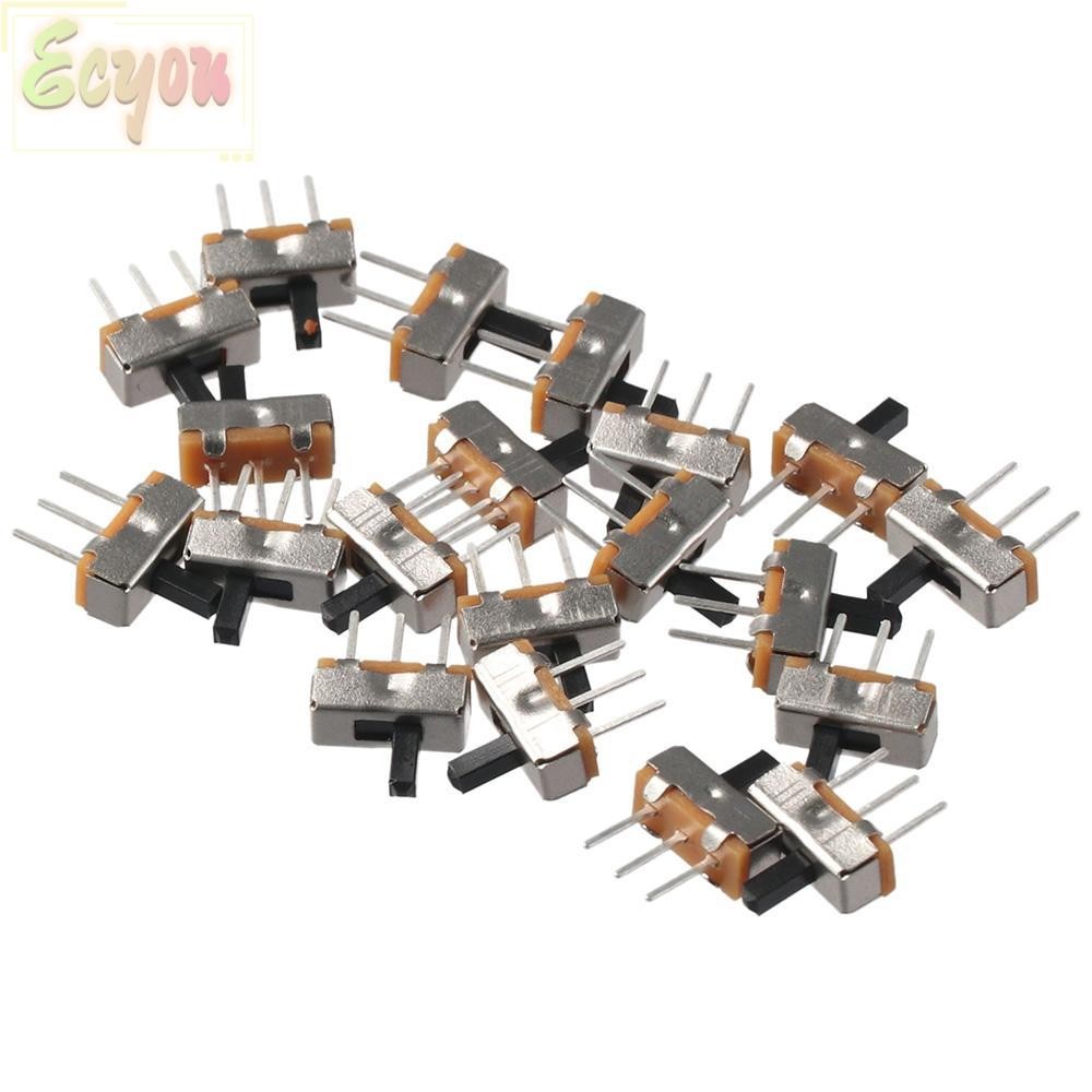 ECYOU 20pcs Toggle Switch, SPDT 2 Position Micro Slide Switch, Mini 1P2T Vertical 4mm Toggle ...