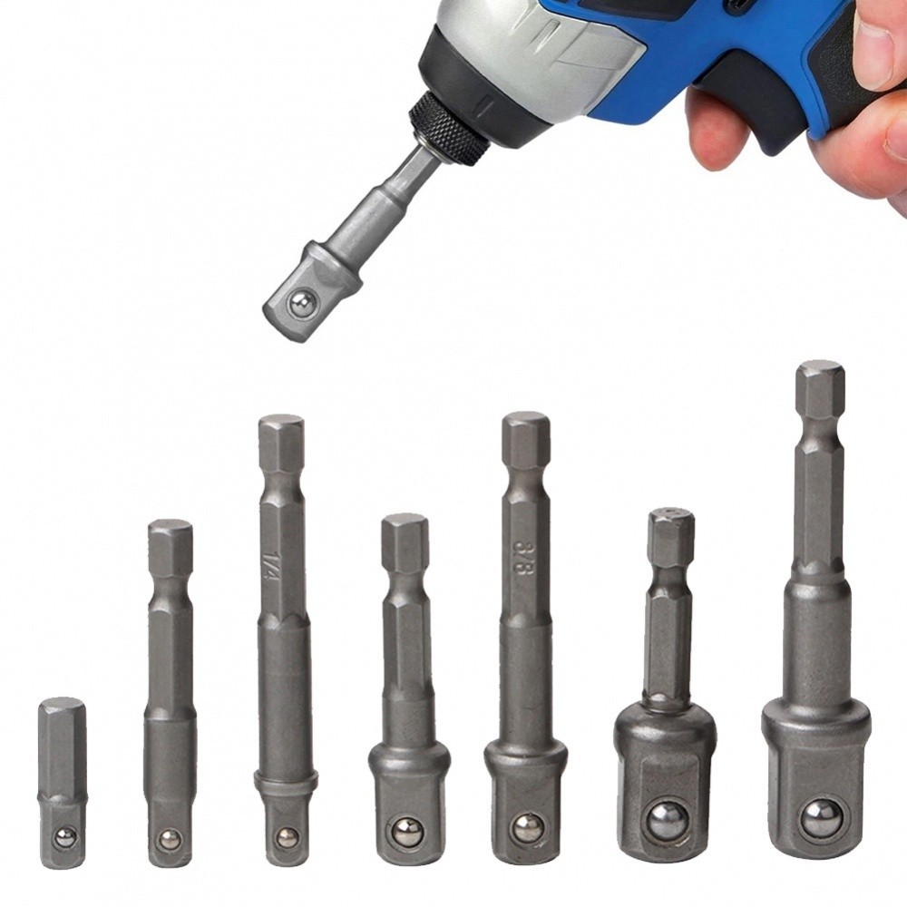 Socket Adapter Bit Adapter Home 1/2 3/8 1/4 1/4in 2/3/8pcs Drill Hex ...