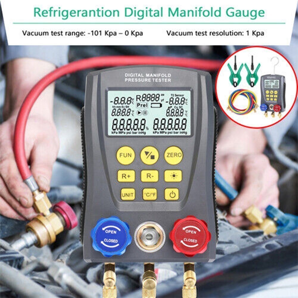 hot| Refrigeration Digital Manifold Gauge Meter HVAC Pressure Vacuum ...