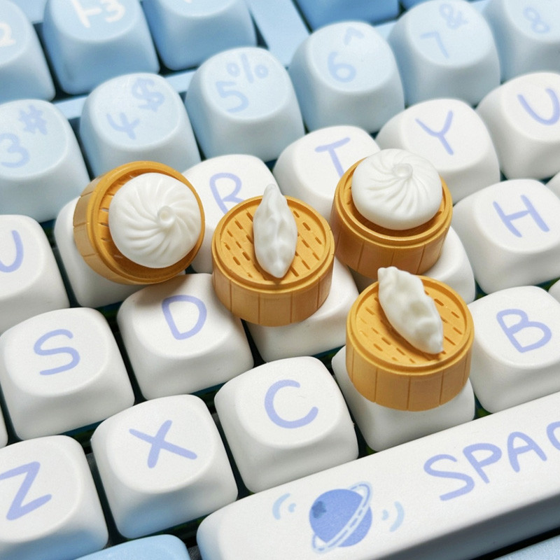 Steamed bun Keycaps Handmade Dumpling Lovely Girl Gift OEM ESC Keys For ...
