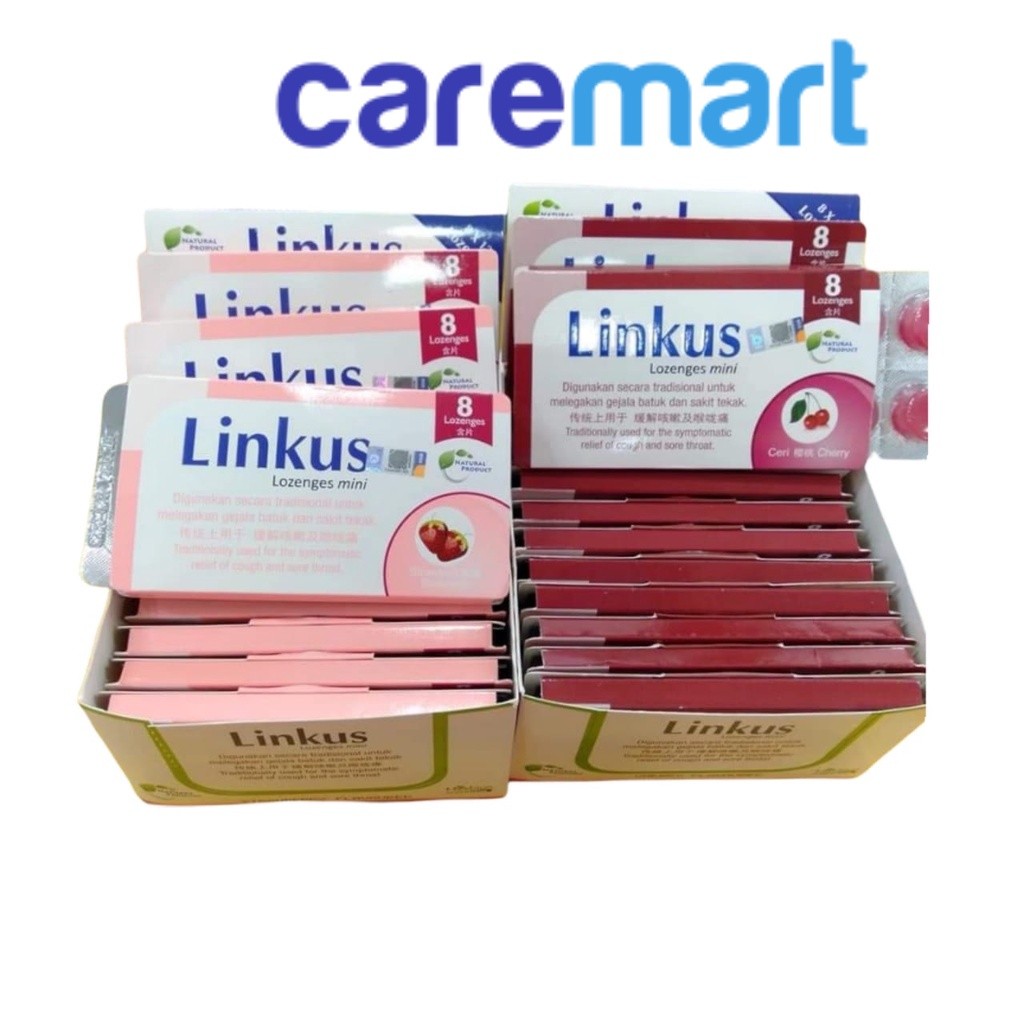 LINKUS LOZENGES MINI (8'S X 12 PACKS) STRAWBERRY (EXP: 10/2026)| CHERRY ...