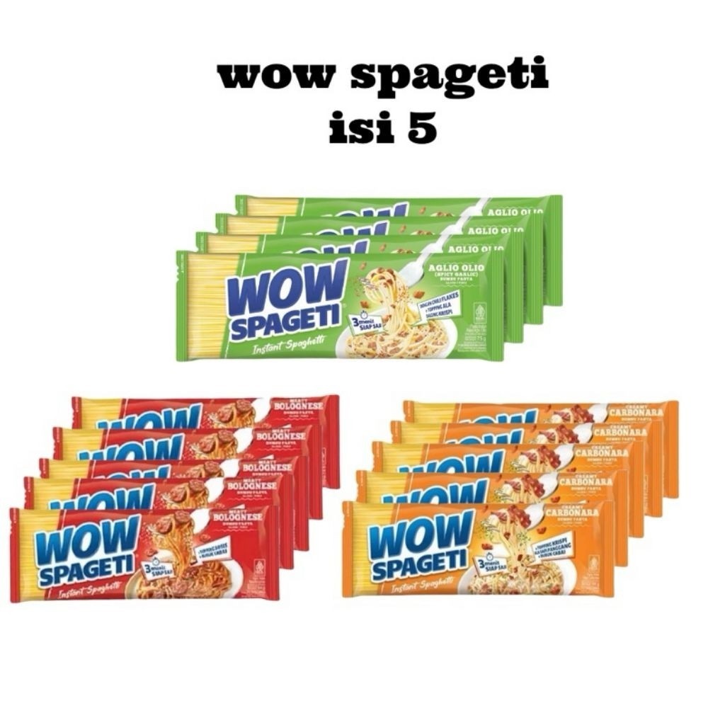 Wow Spageti instant Spaghetti kemasan 75g-88g/harga untuk satu renceng ...