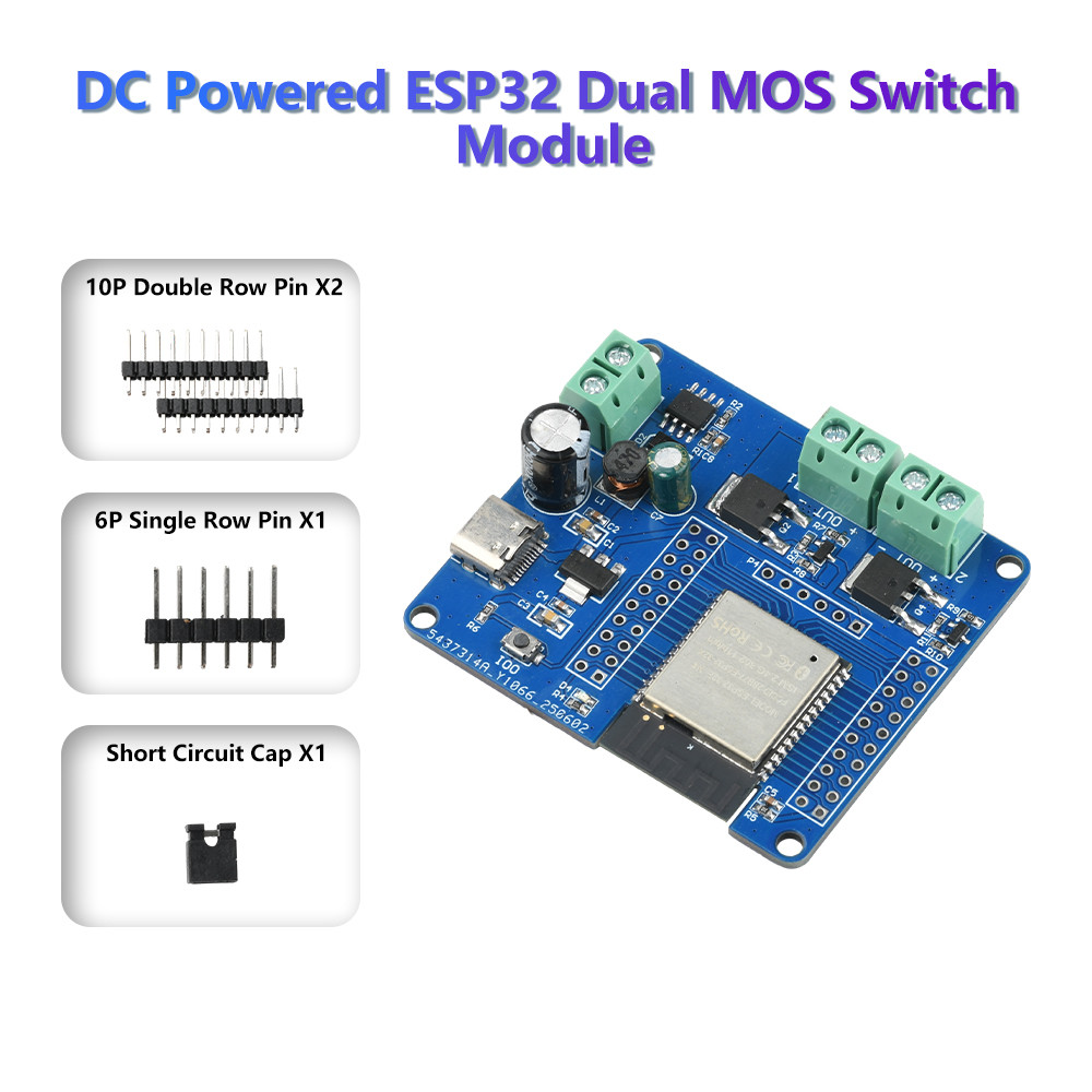 DIYMORE DC 5-60V Dual/Quad Mos Switch Module On-Board Esp32-32E Module ...
