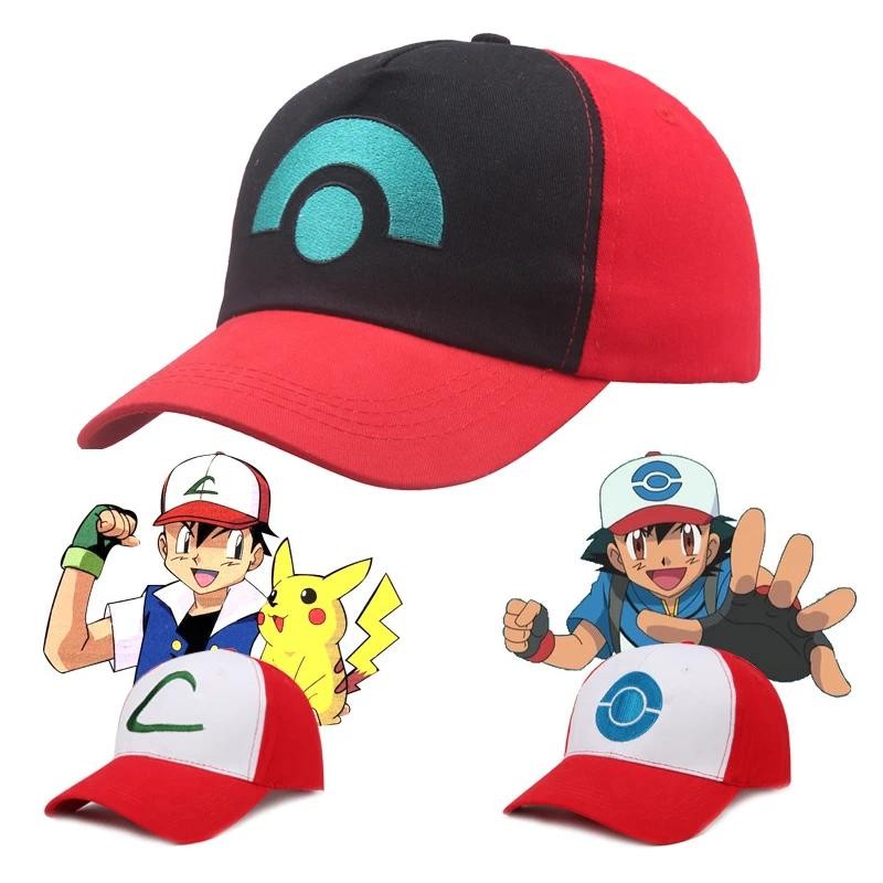 Anime Cartoon Pokemon Hats Pocket Monster Figure Ash Ketchum Cosplay ...