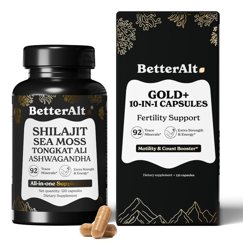 BetterAlt GOLD+ Shilajit, Ashwagandha & Sea Moss Capsules | Lab-Tested ...