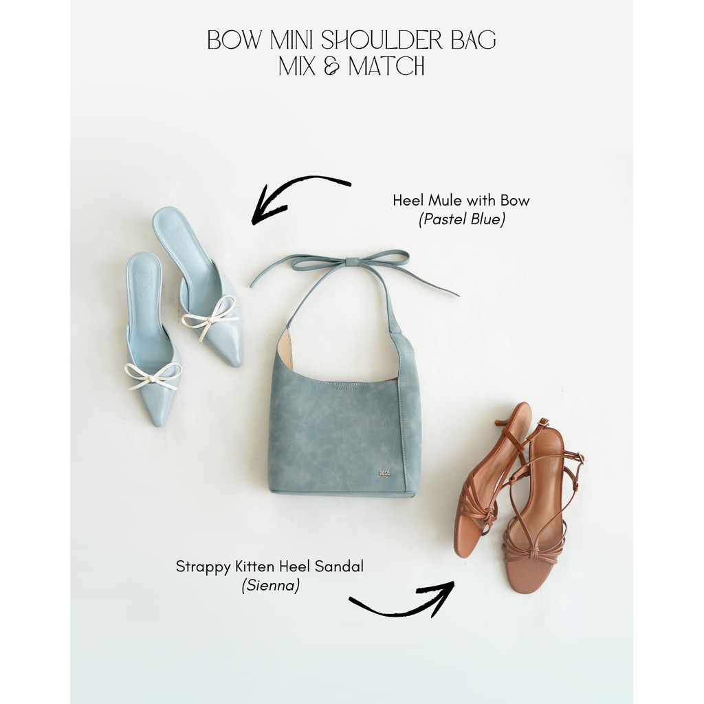 Nose Strappy Kitten Heel Sandal - Black Sandal Tumit Rendah Bertali ...
