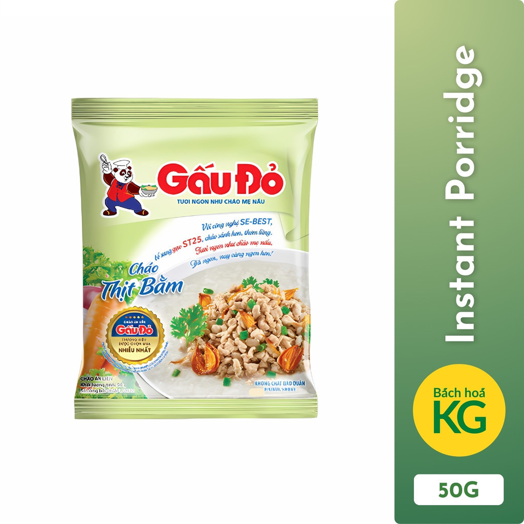Gau Do Porridge 3 flavors 50g pack - Cháo Gấu Đỏ 3 vị gói 50g - GauDo稀饭 ...