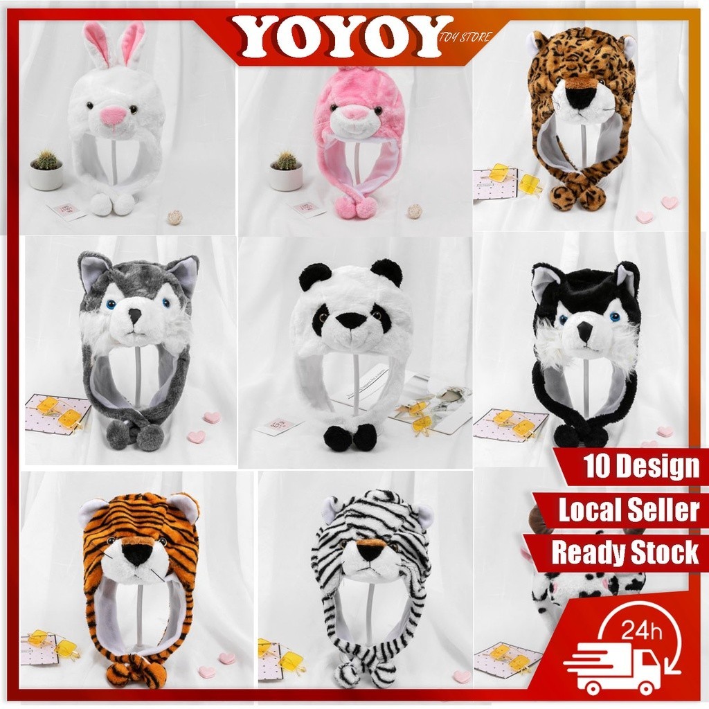 YOYOY Kinds Cold Weather Cartoon Soft Plush Animal Critter Winter Hat ...