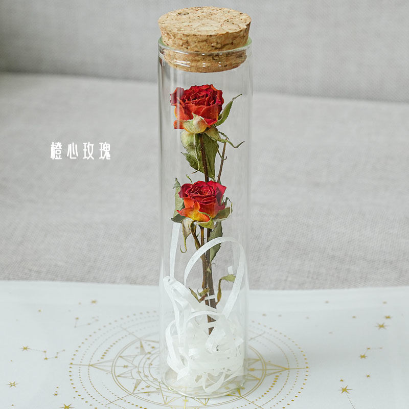 The Little Prince Rose in a Vase Rose Bouquet Glass Test Tube Permanent ...