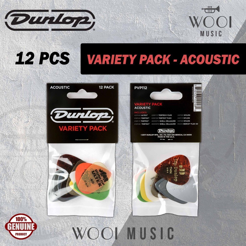 Jim Dunlop PVP112 Acoustic Guitar Pick Variety Pack - Made In USA ...