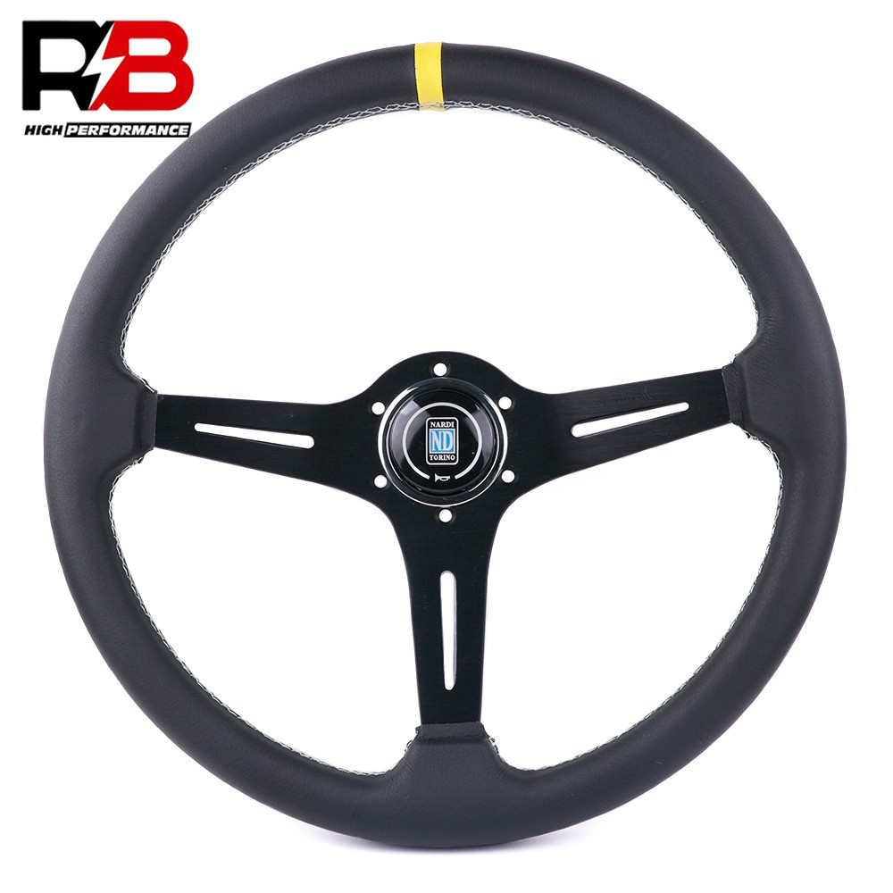 ND Steering Wheel Leather Motorsports Drift Sports Steering Universal ...