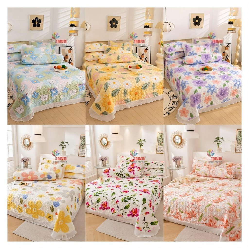 YANASENsingle/Super single YANASEN 2in1 Cadar Ropol PATCHWORK Bedding ...