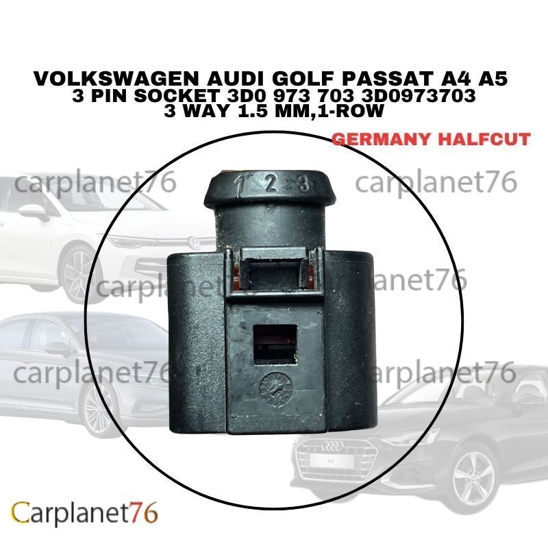 VOLKSWAGEN AUDI GOLF PASSAT A4 A5 3 PIN SOCKET 3D0 973 703 3D0973703 3 ...