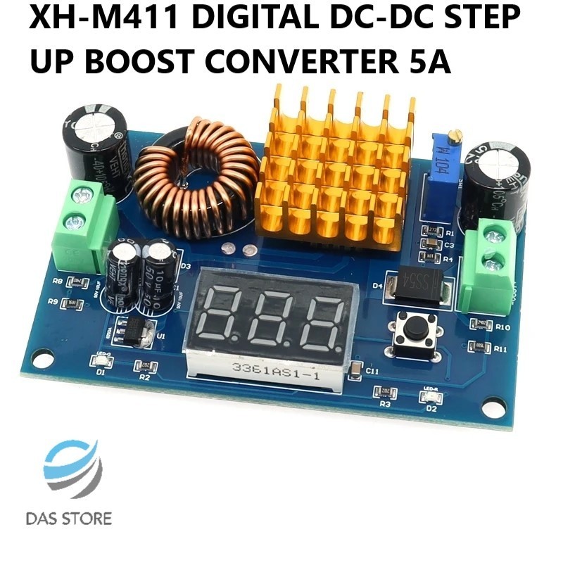 Xh-m411 Digital DC-DC Step Up Boost Converter 5A With 3-digit Voltmeter ...