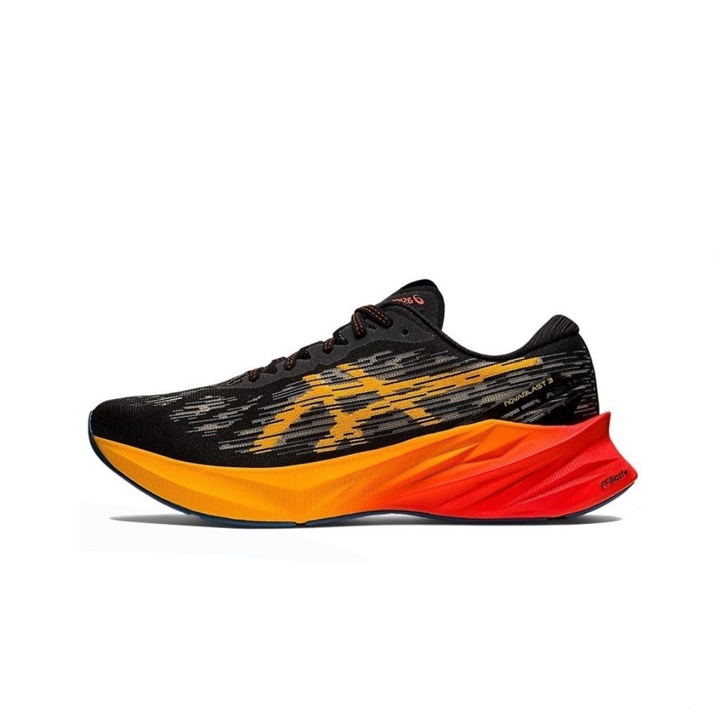 Asics Novablast 3 kasut berlari amber hitam yang ringan dan selesa 5U7O ...