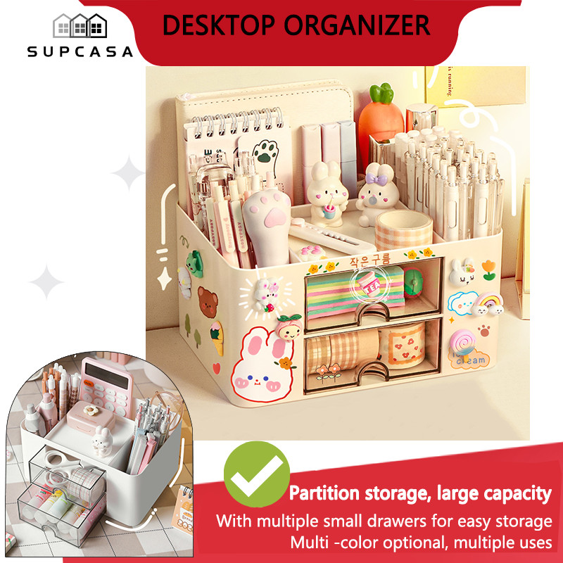 Desktop Storage Box Desk Organizers Skincare Stationery Jewelry ...