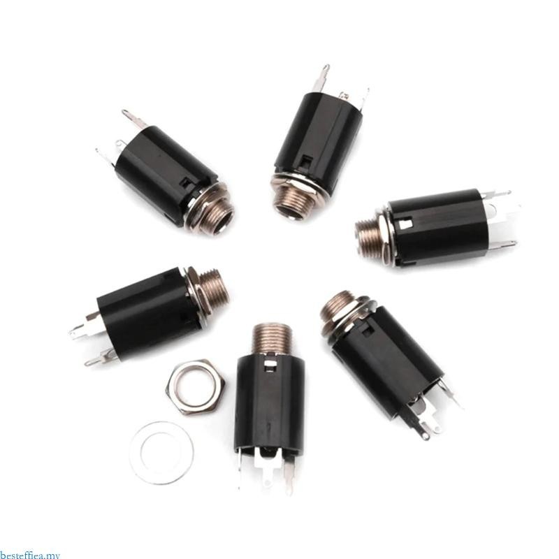 beste 5Pcs Electric Guitar 6 35mm Output Jacks Plate 3Pin Connector ...