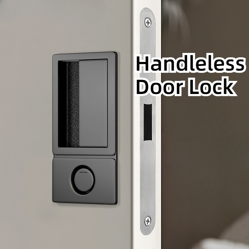 Embedded Handleless Invisible Door Lock, Bedroom Indoor Magnetic Silent ...
